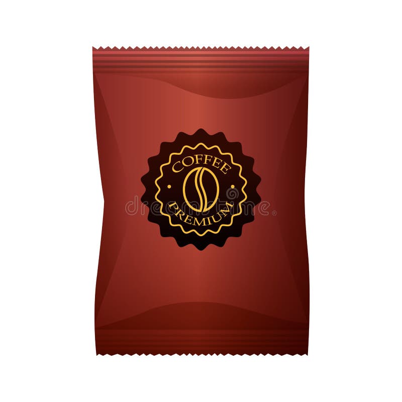 Red Coffee Paper Bag Elegant Packing Product Stock Vector ...