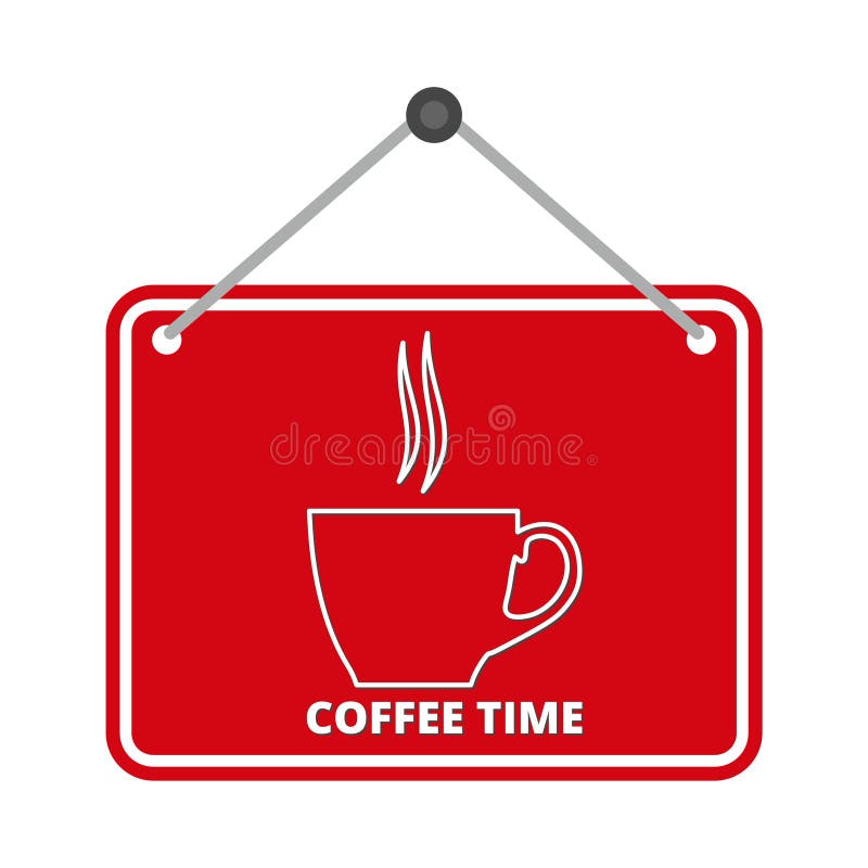 Red Coffee sign stock vector. Illustration of break - 175545149
