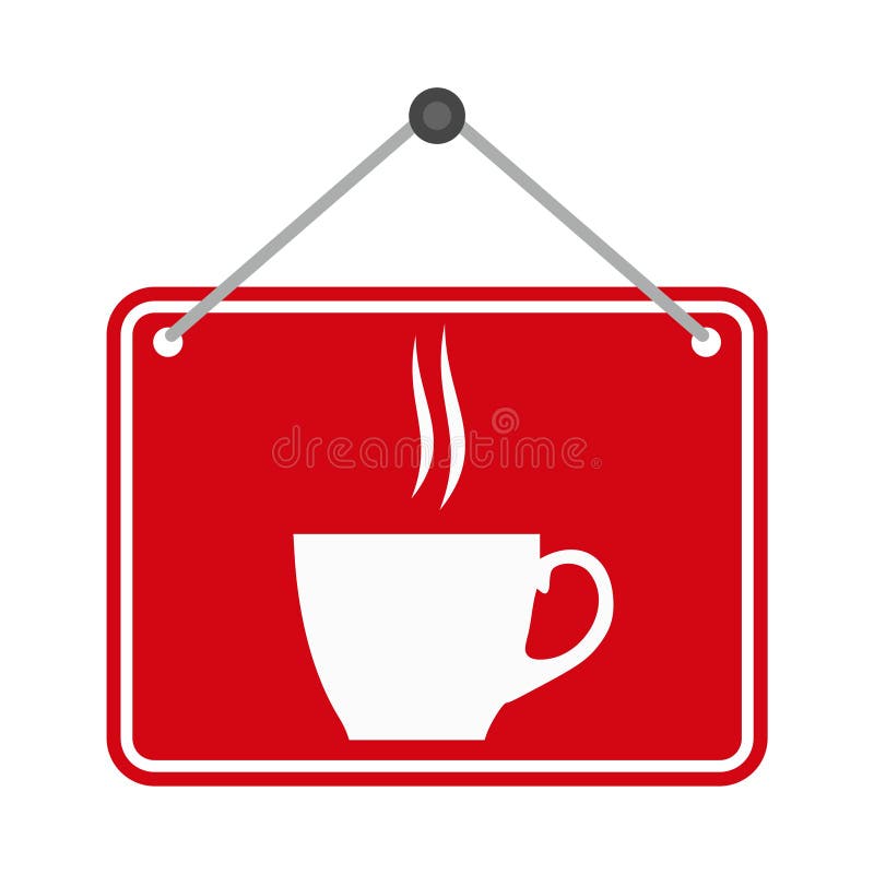 Red Coffee sign stock vector. Illustration of drink - 175545047
