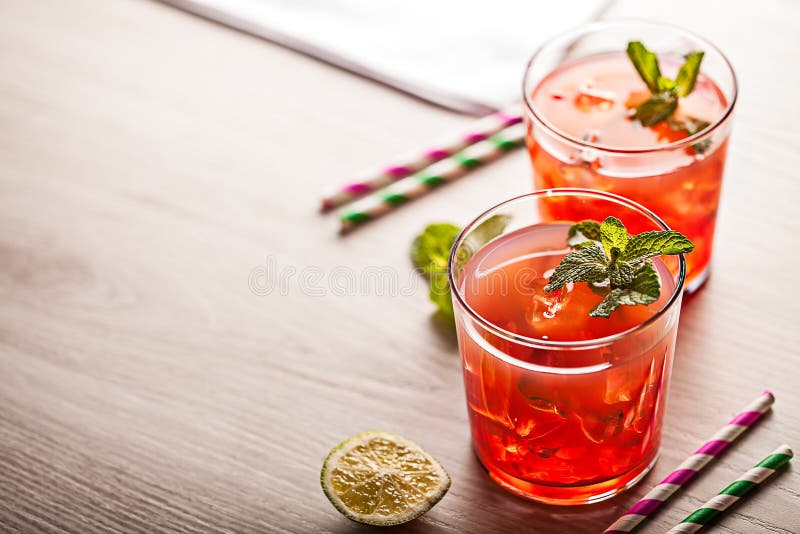 Red Cold Summer Cocktail Drink Stock Photo - Image of food, fruit: 48979046