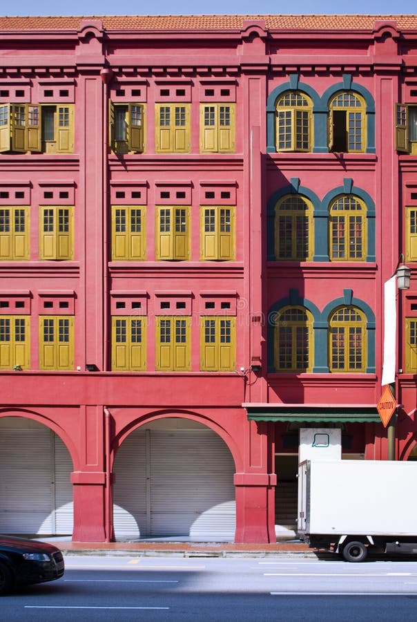 Red Colonial Building stock image. Image of restored - 99723385