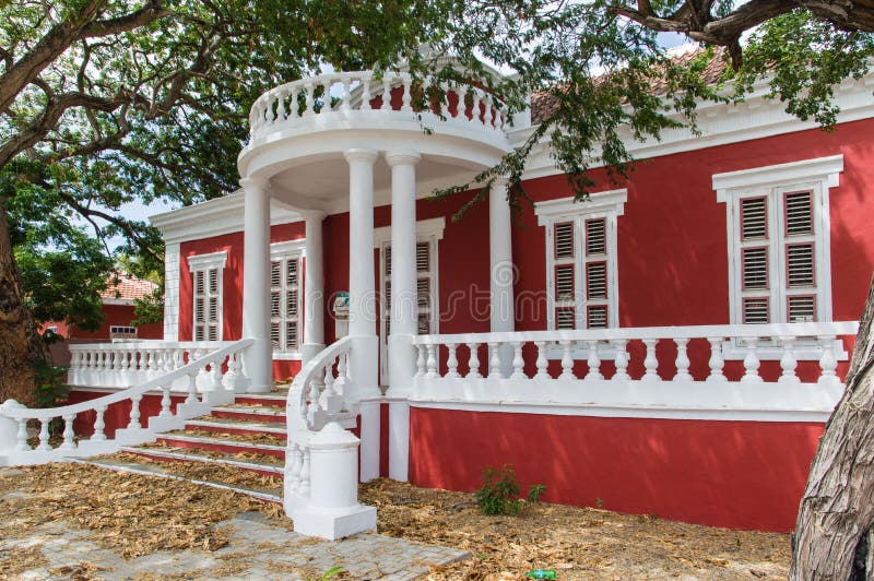 Red Colonial Style House Willemstad Stock Photos - Free & Royalty-Free ...