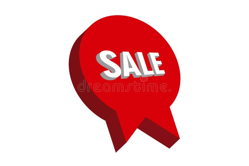 Red Color 3d Design Sales Logo Tag Stock Vector - Illustration of ...