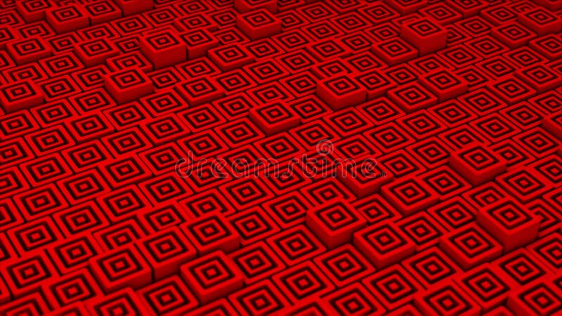 Red Color 3d Geometrical Square Block Moving Up and Down Background ...