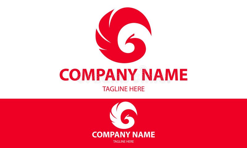 Red Color Abstract Circle Phoenix Bird Logo Design Stock Vector ...