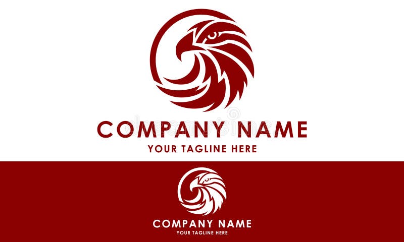 Red Color Abstract Eagle Bird Head Logo Design Stock Vector ...