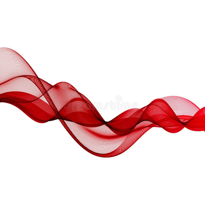 Red Color Abstract Transparent Vector Wave on White Background Design ...