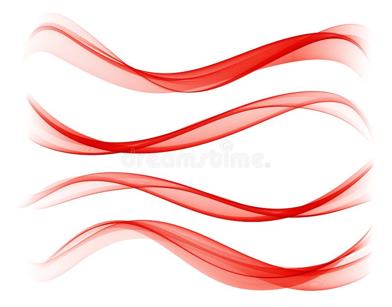Red Color Abstract Transparent Wave Design Element Stock Vector ...