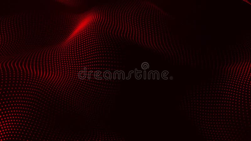 Red Color Abstract Trapcode Form Digital Particle Wave. Animation Cyber ...