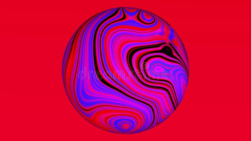 Red Color Background with Rotating Colorful Moving Texture Balls ...