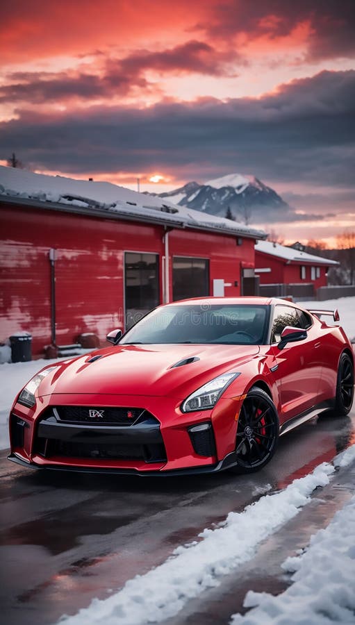 Red color car stock illustration. Illustration of automotive - 294256105