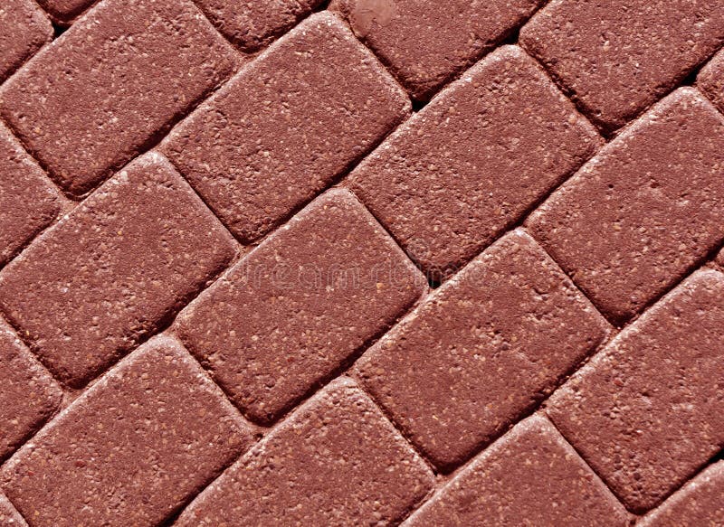 Red Color Cobblestone Pavement Surface. Stock Image - Image of concrete ...