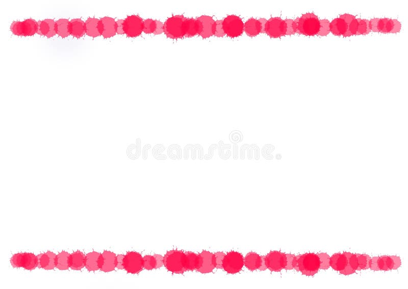 Red Color Decor Ribbon Dot Blob Line Border Frame, Shape Line Stock ...