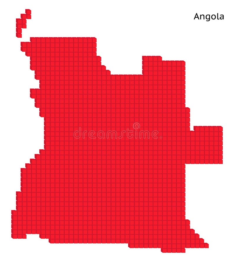 Vector Illustration Pixelated Geographical Map of Angola Stock Vector ...