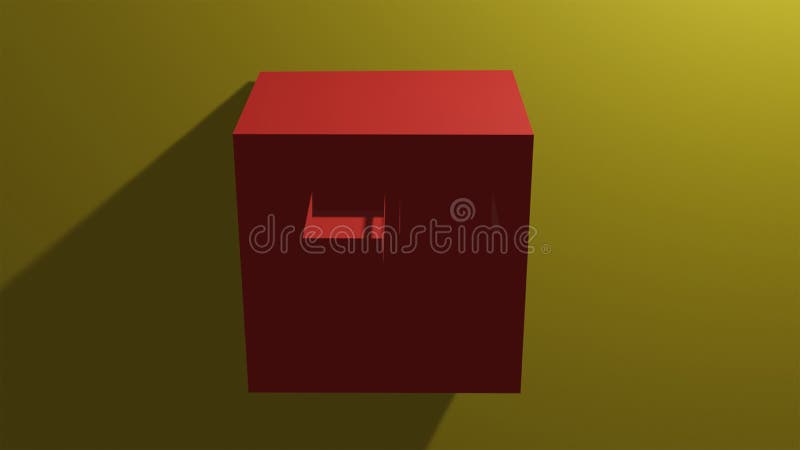 Red Color Drawer Mounted in Wall Stock Photo - Image of concepts, color ...