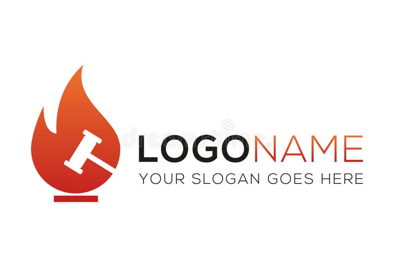 Red Color Flame Auction Law Logo Design Stock Vector - Illustration of ...