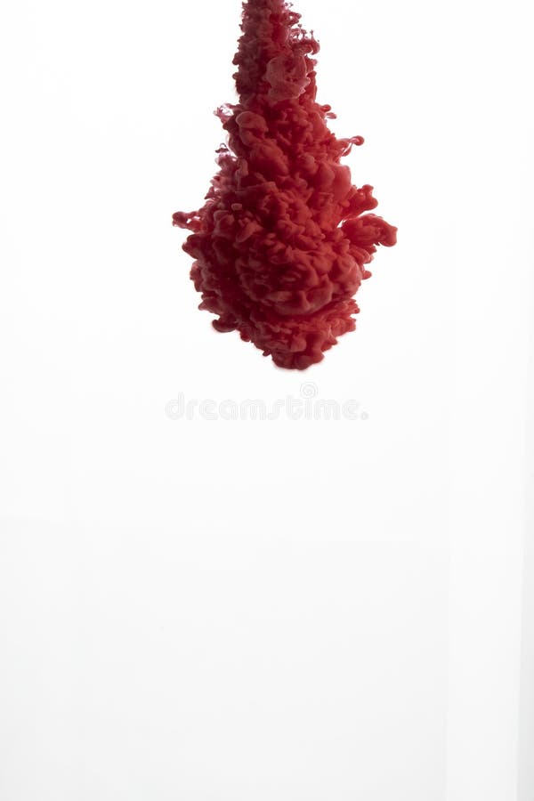 Red Color Flowing in Smoke Forms, Abstract Moving by Acrylic Paint ...