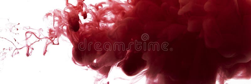 Red Color Flowing in Smoke Forms, Abstract Moving by Acrylic Paint ...