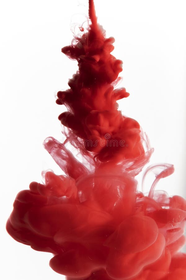 Red Color in Smoke Forms, Smooth Abstract Moving by Acrylic Paint Stock ...