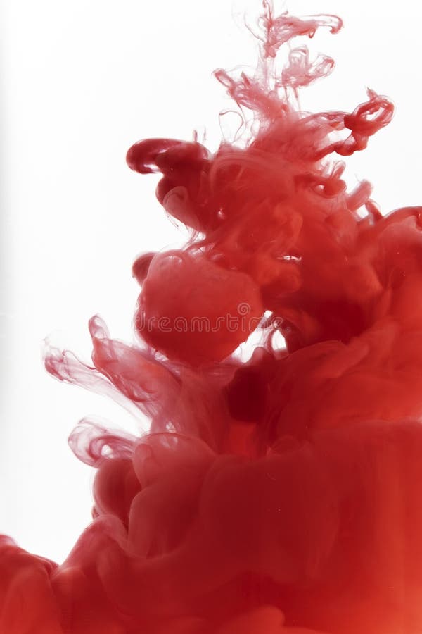 Red Color in Smoke Forms, Smooth Abstract Moving by Acrylic Paint Stock ...