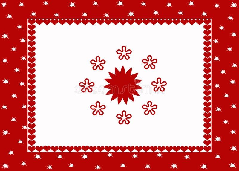 Red Color Frame Design with White Star Stock Illustration ...
