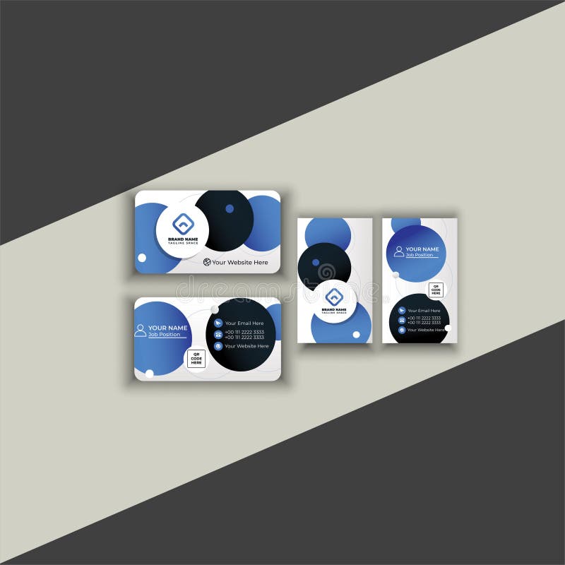 Modern Business Card Designs, Geometric Elegance with Blue and Black ...