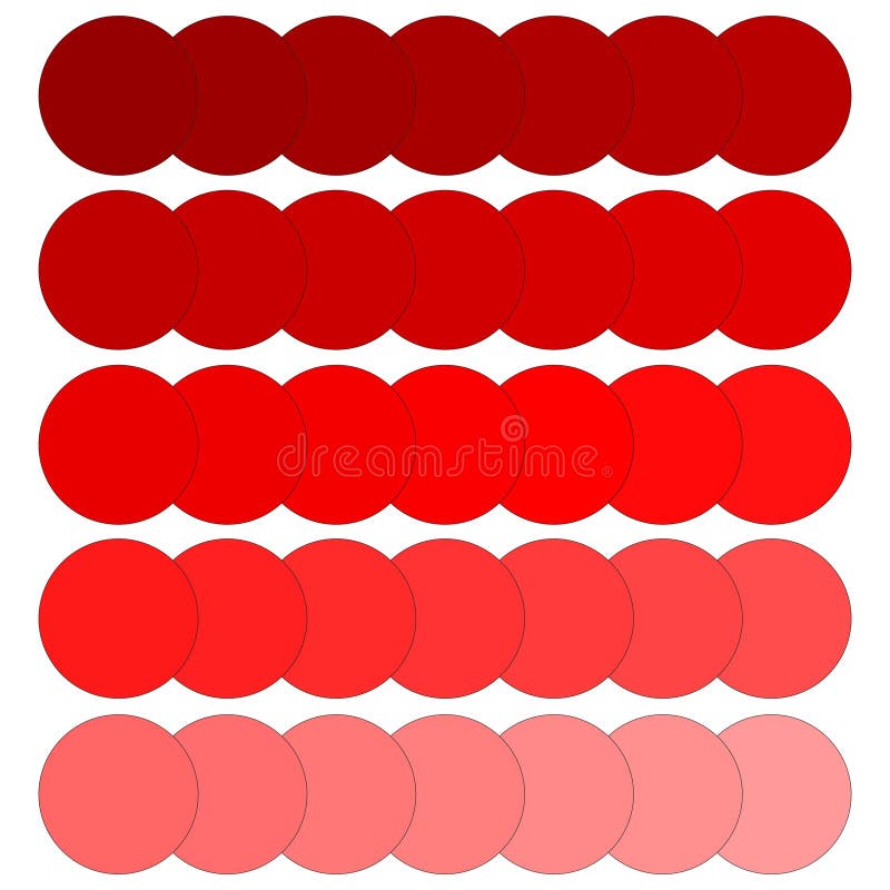 Red Color Gradient Dots Array. Vector Graphic Design. Simple Circular ...