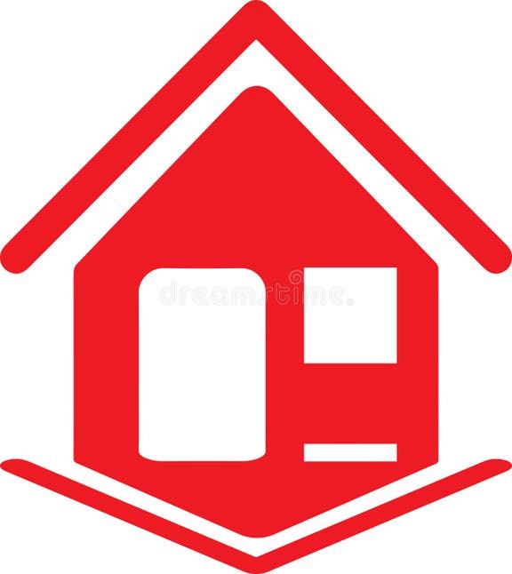 Red house icon stock illustration. Illustration of joined - 129701266