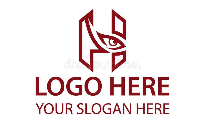 Red Color Initial Letter H Bird Eyes Logo Design Stock Vector ...