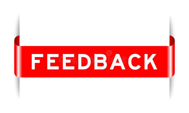 Red Inserted Label Banner with Word Feedback on White Background Stock ...