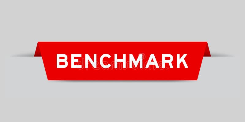 Red Inserted Label with Word Benchmark on Gray Background Stock Vector ...