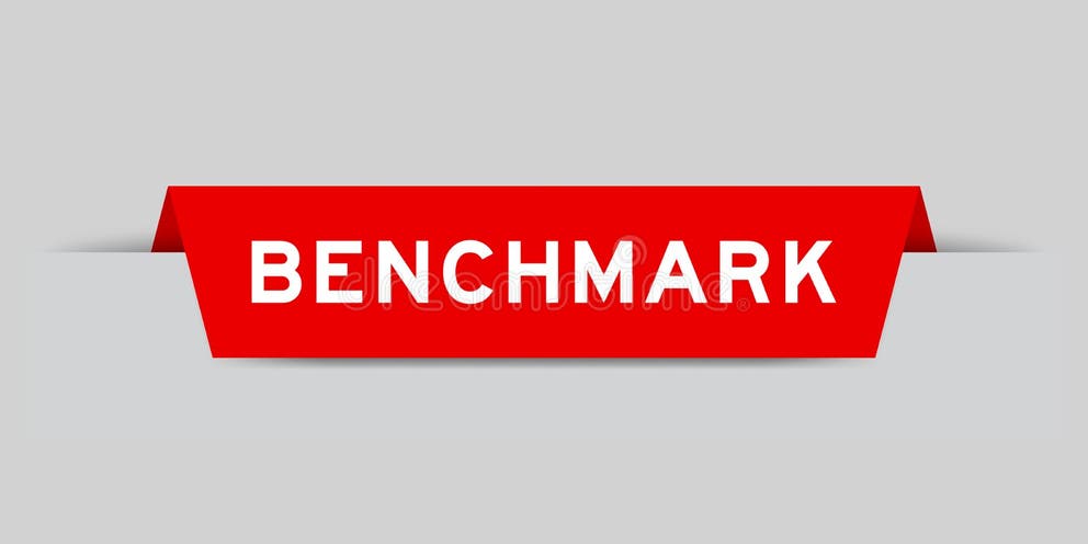Red Inserted Label with Word Benchmark on Gray Background Stock Vector ...