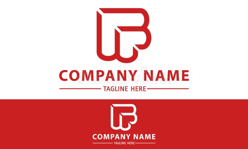 Red Color Line Art Modern Shape Logo Design Stock Vector - Illustration ...