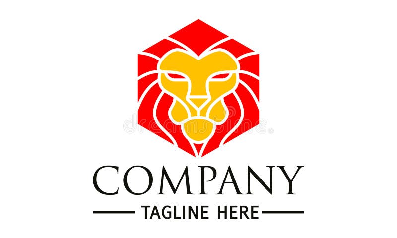 Red Color Lion Head Logo Design Stock Vector - Illustration of cheetah ...