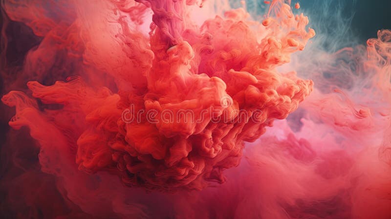 Red Color Liquid Paint Dense Smoky Abstract Misty Background AI ...