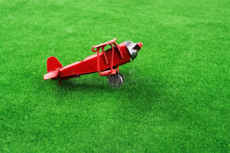 Red color model airplane stock image. Image of travel - 80149935