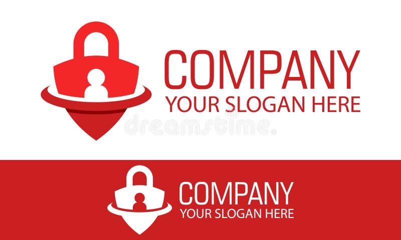 Red Color Padlock Door Technology Logo Design Stock Vector ...