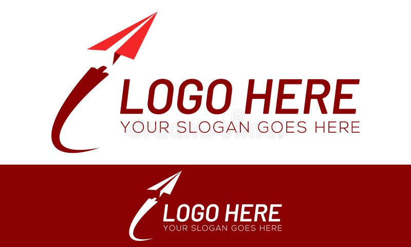 Red Color Paper Plane Fly Fast Logo Design Stock Vector - Illustration ...