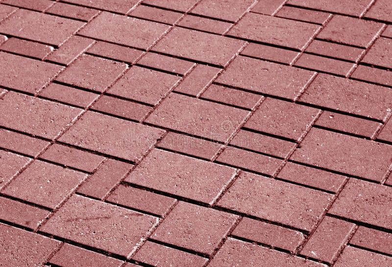 Red Color Pavement Pattern with Blur Effect. Stock Photo - Image of ...