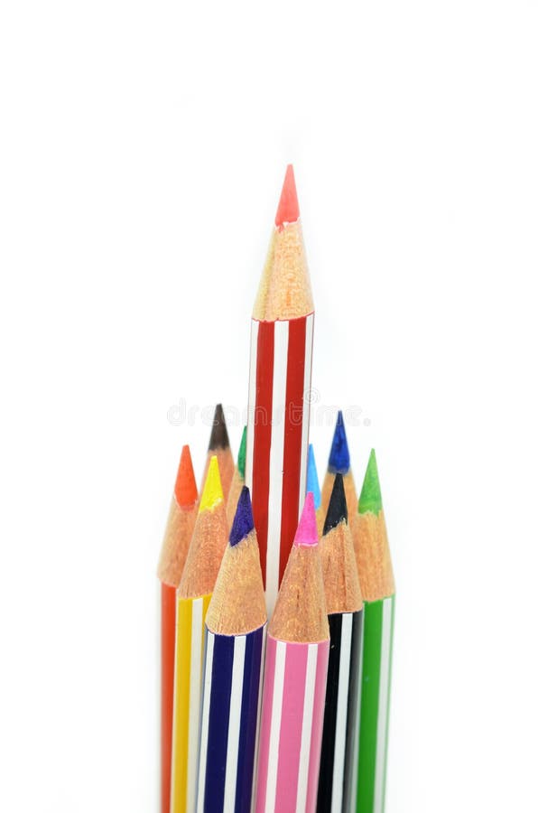 Red Color Pencil Standing Out Stock Image - Image of close, rebel: 88626993