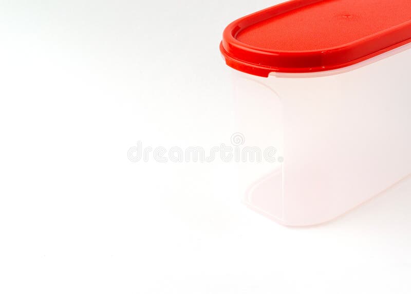 Red Color Plastic Container Isolated on White Background Stock Photo ...