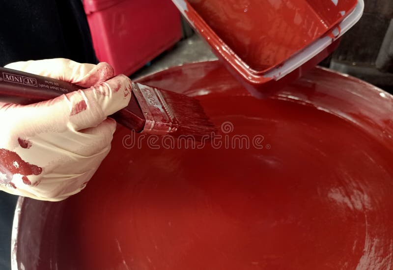 The Red Color in the Pot that Creates the Color is Right, Painted with ...