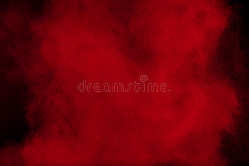 Red Color Powder Explosion on Black Background. Freeze Motion of Red ...