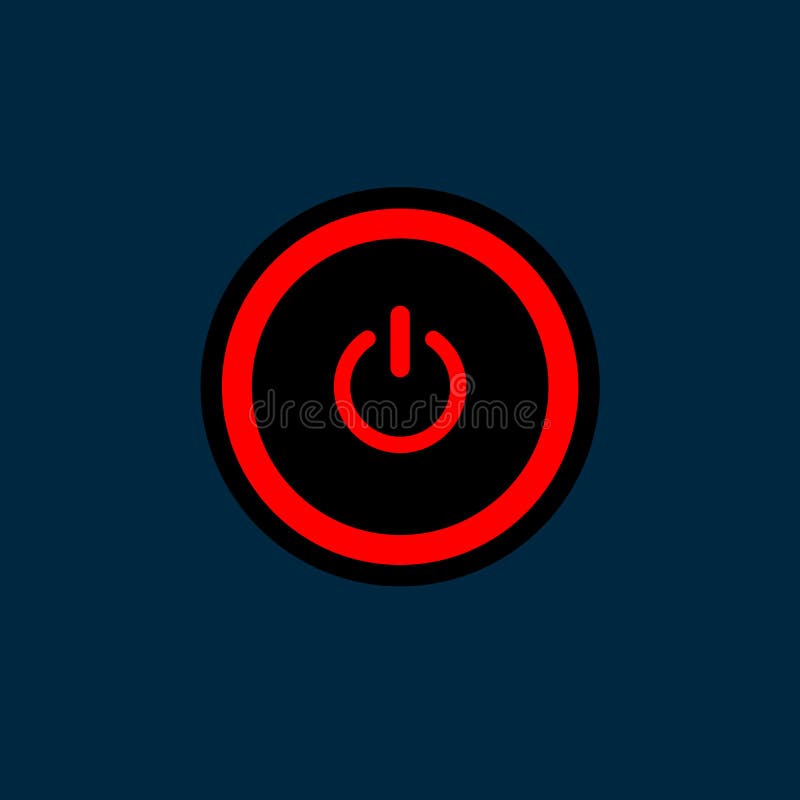 Red Color Power Button Vector. Stock Vector - Illustration of audio ...