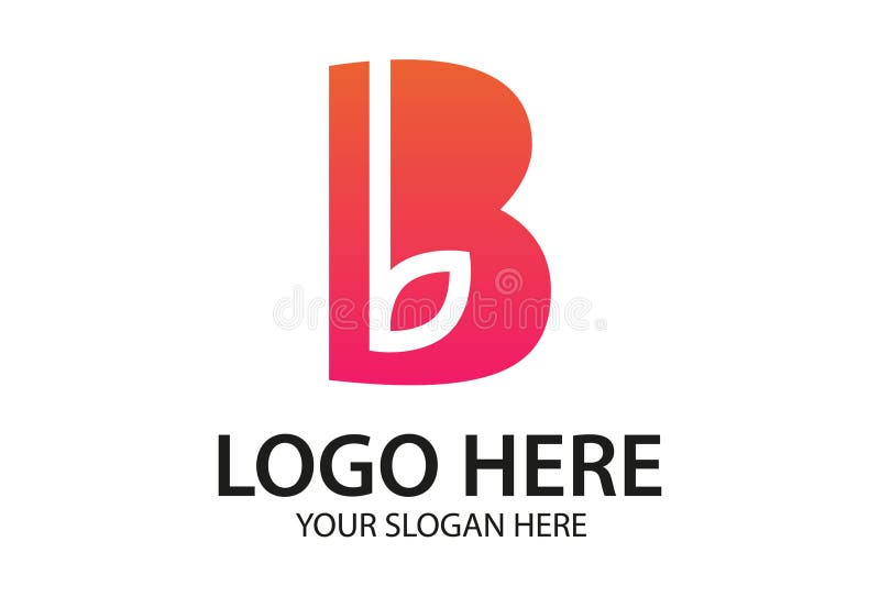 Red Color Simple Initial Letter B Logo Design Stock Vector ...