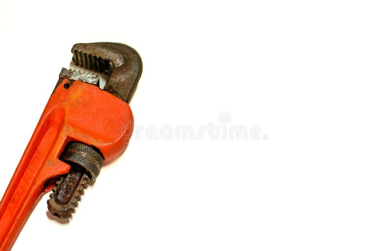 Red Color Spanner in Isolated White Background Stock Image - Image of ...