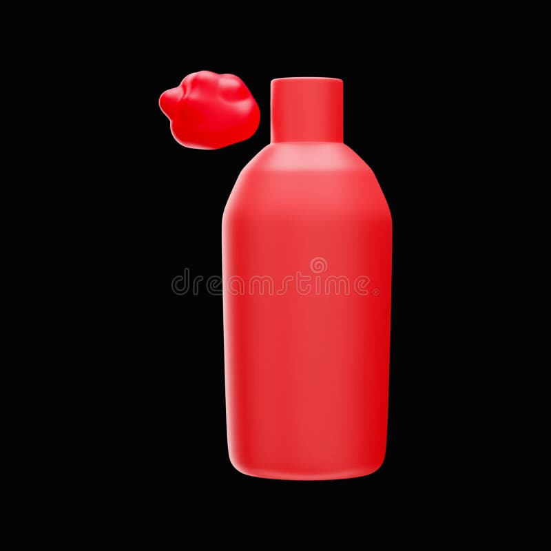 Red Color Spray Bottle 3D Icon on Black Stock Illustration ...