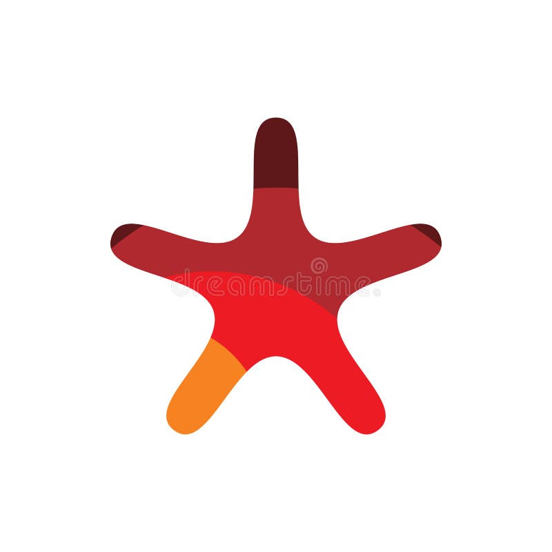 Red Color Star Sea Logo Design Stock Illustration - Illustration of ...