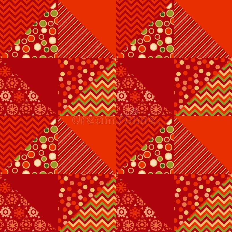 Red Color Traditional Ornament Patchwork Pattern Stock Vector ...