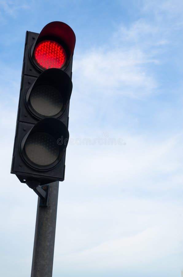 Red Color on the Traffic Light Stock Photo - Image of warning, stop ...